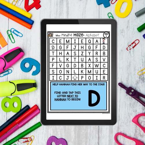 Digital Interactive PDF Uppercase Letter Maze Distance Learning | TPT