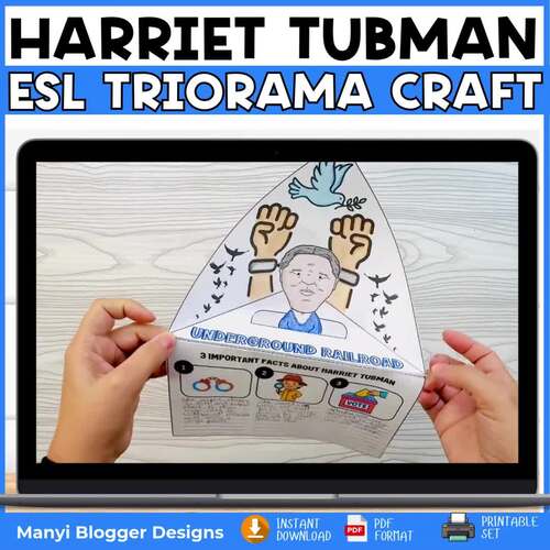 Harriet Tubman-ESL Craft 3D Black History Month Biography Triorama-Diorama