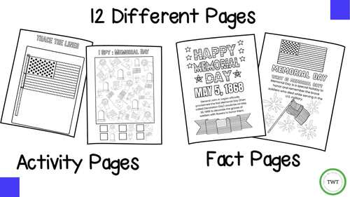 Memorial Day Activity Booklet by Together We Teach AU | TPT