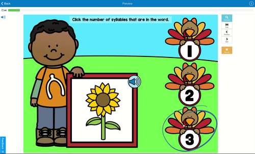 November Syllables Counting Syllables Boom Cards by Krafty In Kinder Shop