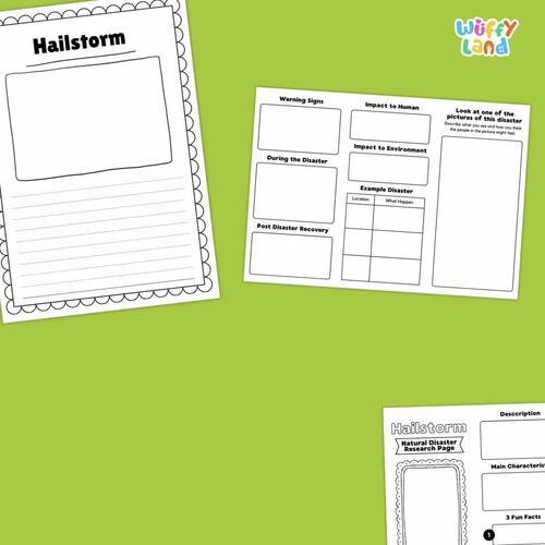 HAILSTORM Natural Disaster Research Project | Earth Science Worksheets