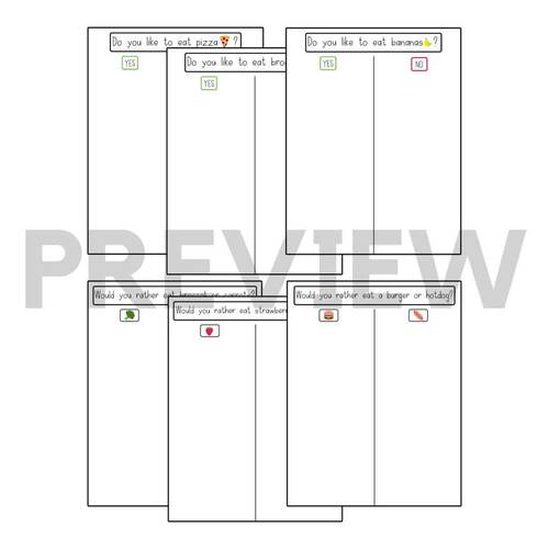 QUESTION OF THE DAY (OR WEEK) | Food Edition | Pocket Chart | Pre-k