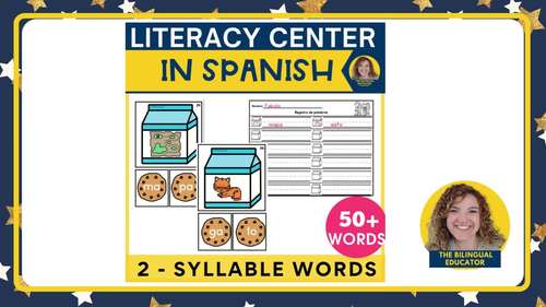 Literacy Center in Spanish to Read Two Syllable Words | Centro de Lenguaje