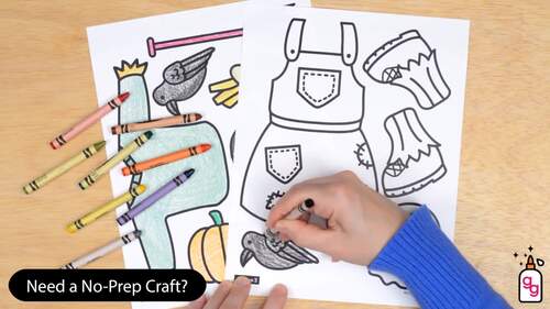 Build a Scarecrow Craft Template No Prep Fall Writing Craft Coloring ...