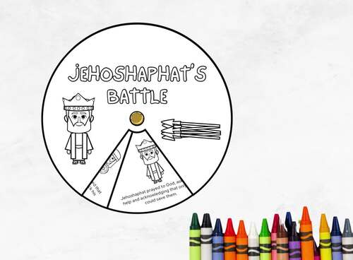 Jehoshaphat's Battle Bible Lesson Spinning Wheel, Sunday School Craft