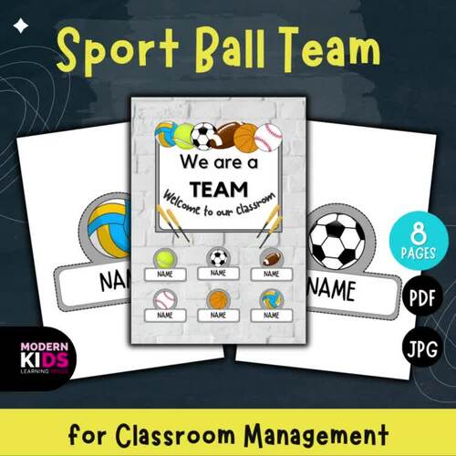 Sports Ball-Themed Team Classroom Door Decor by ModernKids LearningPress