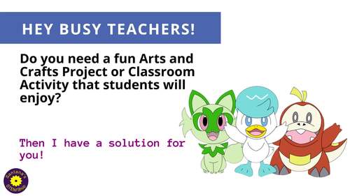 Pokemon Day Elementary Arts and Crafts Coloring Worksheets: Scarlet and ...