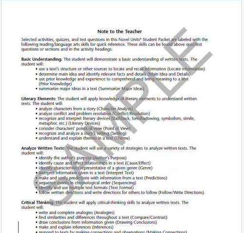 Charlotte's Web Novel Units® Student Packet Novel Study | TPT