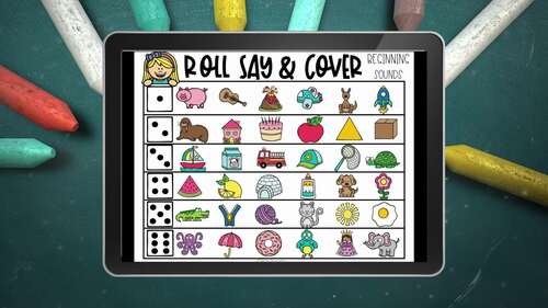 Roll and cover dice game phonics by Valeria craig little learners