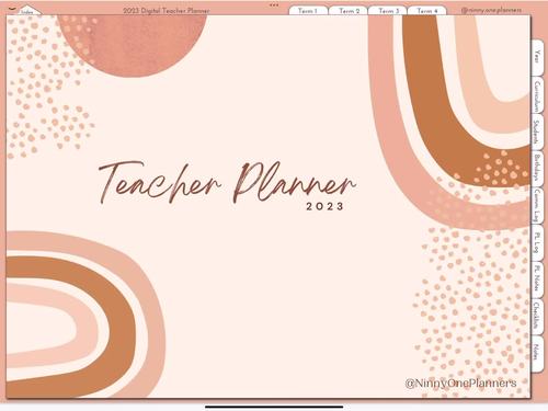2023 Western Australian Digital Teacher Planner Peach Rainbow DATED