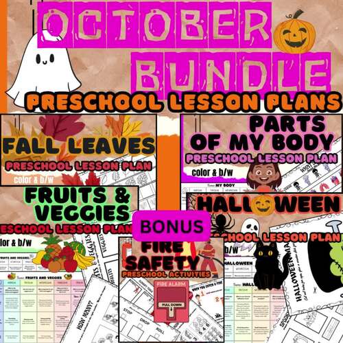 OCTOBER BUNDLE- Fruits and Veggies, My Body, Fall Leaves, Halloween ...
