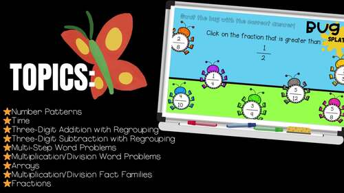 Digital Back to School 3rd Grade Math Bug Splat Game (2nd Grade Math ...