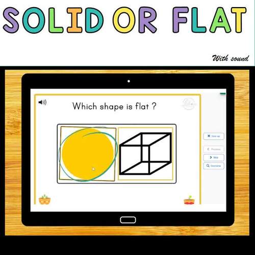 Flat or Solid 3D 2D Shapes K.G.A.3 BOOM CARDS™ by Limes and Lemons