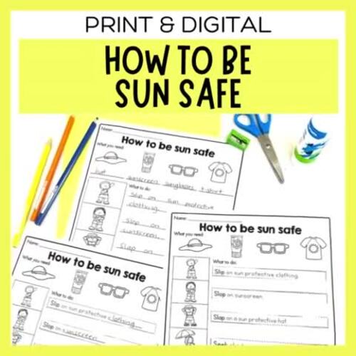 How To Be Sun Safe | Differentiated Summer Sun Safety Procedure Writing