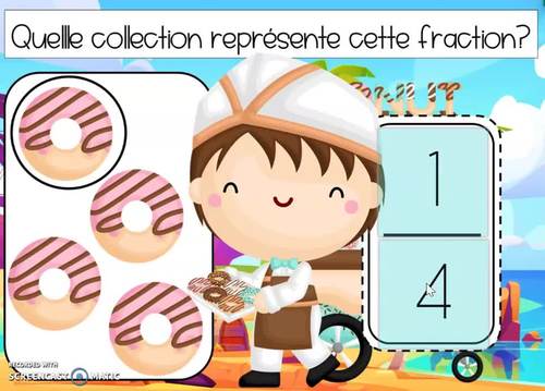 Fraction d'une collection en 2e année Boom Cards by Madame Soleil