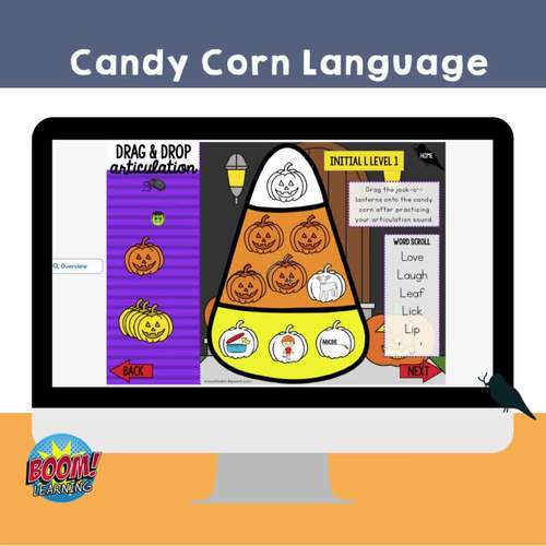 Candy Corn Boom Cards™ & Printable Language Worksheets Verbs Nouns & More