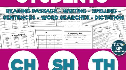 Structured Literacy Phonics Reading Intervention Older Students CH SH TH