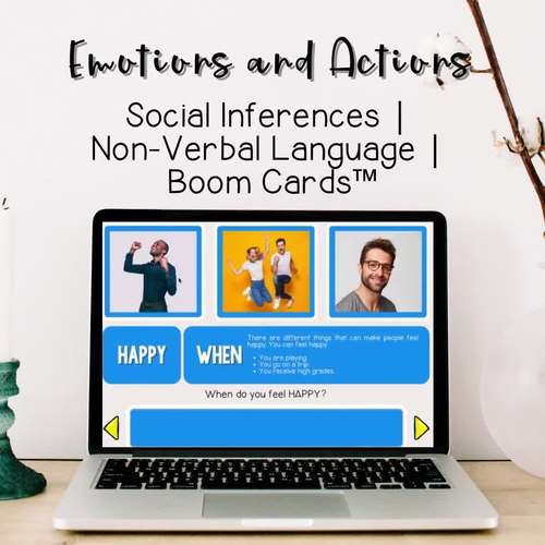 Emotions and Actions with Social Inferences Speech Therapy Boom Cards™