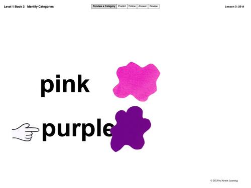 Newitt Book 3 PowerPoint: Identify Categories, Lesson 3 (Prereading Series)