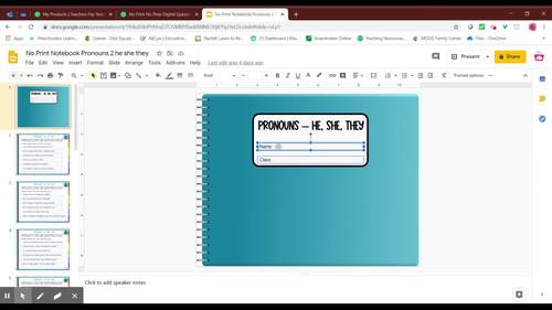 No Print No Prep Digital Notebook for Pronouns | Distance Learning by ...