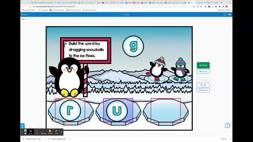 Build Penguin Short Vowel CVC Words Winter BOOM™ Cards | TPT