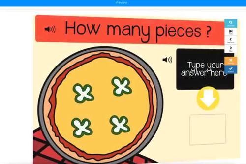 Pizza Math Counting Digital Task Boom Cards Kindergarten center ...