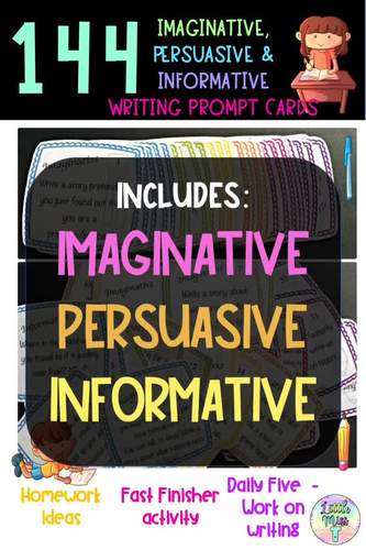 144 Daily Writing Prompt Cards - Fast finisher - Creative Informative ...