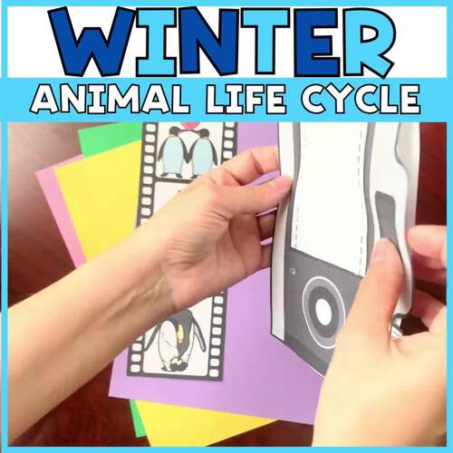 ESL Winter Animal Life Cycle Craft-Penguin, Polar Bear, Wolf, Rabbit ...