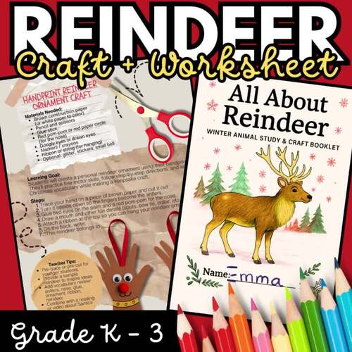 Reindeer Craft | Handprint Reindeer Ornament | Christmas Activity for Kids