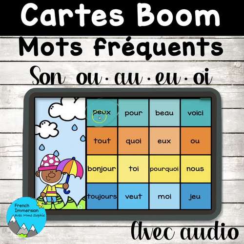Mots fréquents avec sons complexes ou au eu oi French sight words
