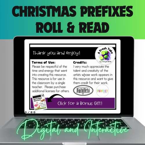 Christmas Roll & Read Multisyllabic Prefix Words Sentences Digital ...