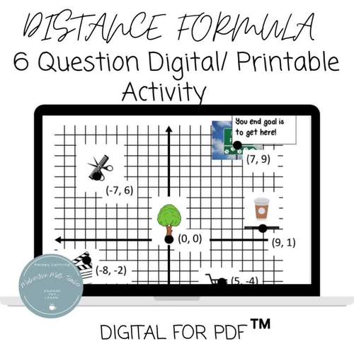 Distance Formula Plaza Activity by Midwestern Math Teacher | TPT