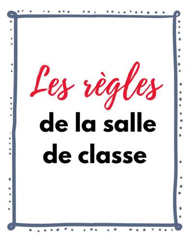 French Decor: Les règles de la salle de classe by Llama Mama | TPT