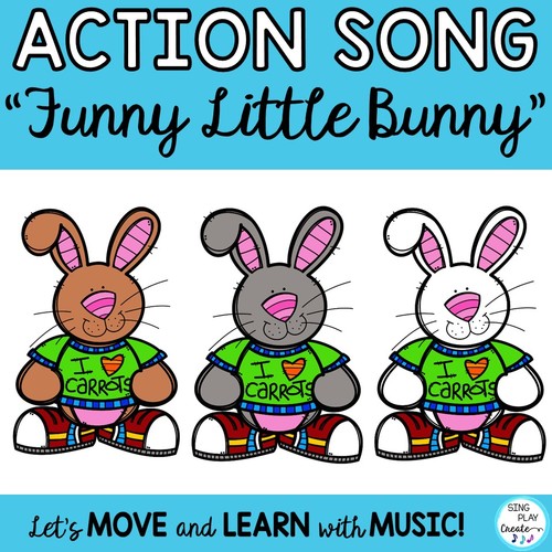 Movement Activity Song "Funny Little Bunny" Spring, Bunny, Brain Break ...