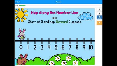 Hop Along the Number Line Digital Task Cards with Boom Cards | TPT