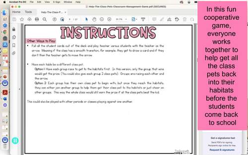 Whole Class Reward System - Behavior Management Games - Help The Class Pets