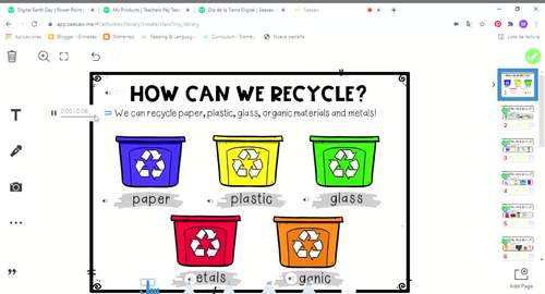Digital RECYCLING: Seesaw and Google Slides Earth Day by Ms Herraiz