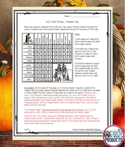 Thanksgiving Logic Puzzle High School Activities Morning Brain Teasers Kids