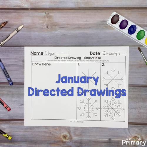 Winter Directed Drawings for January - snowman, snowflake, polar bear ...