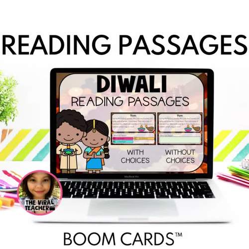 Diwali Activities Reading Comprehension Worksheets + Boom Cards™