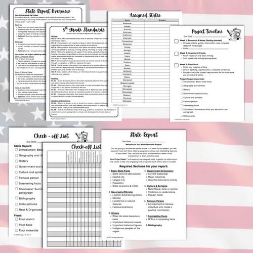 5th Grade State Report Project + Float | Social Studies, Writing, Research