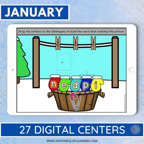 January Digital Centers for Kindergarten - Math & Literacy | TpT