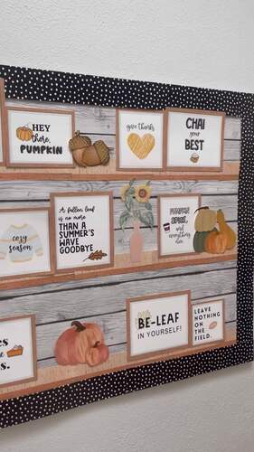 Calm and Cozy Fall Bulletin Board or Classroom Door Decor Kit - Editable