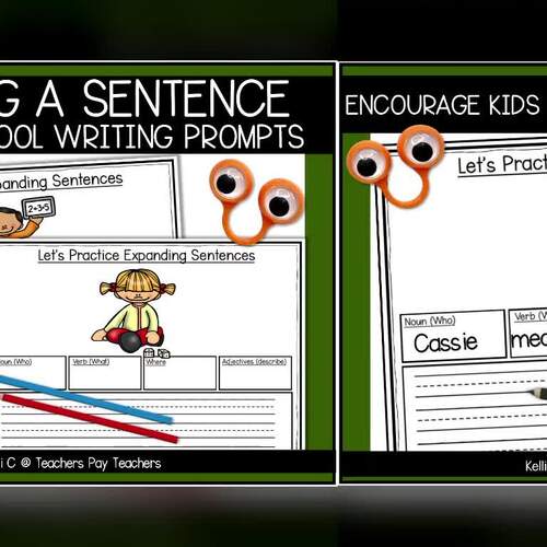 Sentence Writing Activities Back to School Picture Prompts by Kelli C