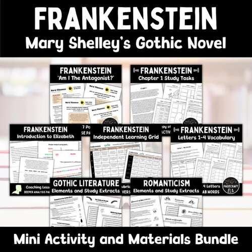 Frankenstein BUNDLE of Resources for Mary Shelley's Novel by Pagecraft ELA