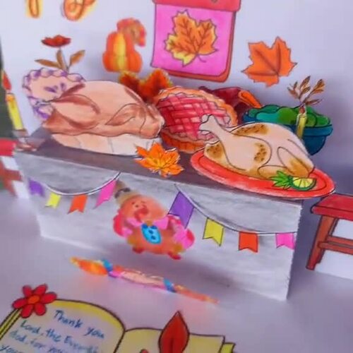 Thanksgiving 3D Table Decoration Craft / Writing Activities ...