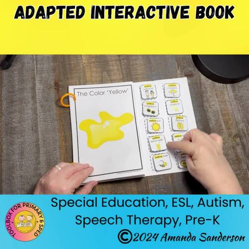 Adapted Book THE COLOR YELLOW, Summer, Special Education, ESL, SPEECH ...