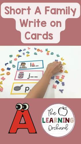 CVC WORD FAMILIES Short A Write On Cards Phonics Activity Literacy Center