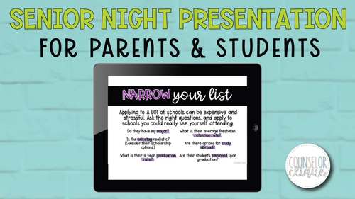 Senior Post-Secondary Planning Presentation for Parents and Students