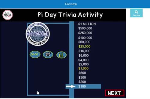 Pi Day Trivia Activity Math Class Millionaire Boom Cards™ Activity 7th ...
